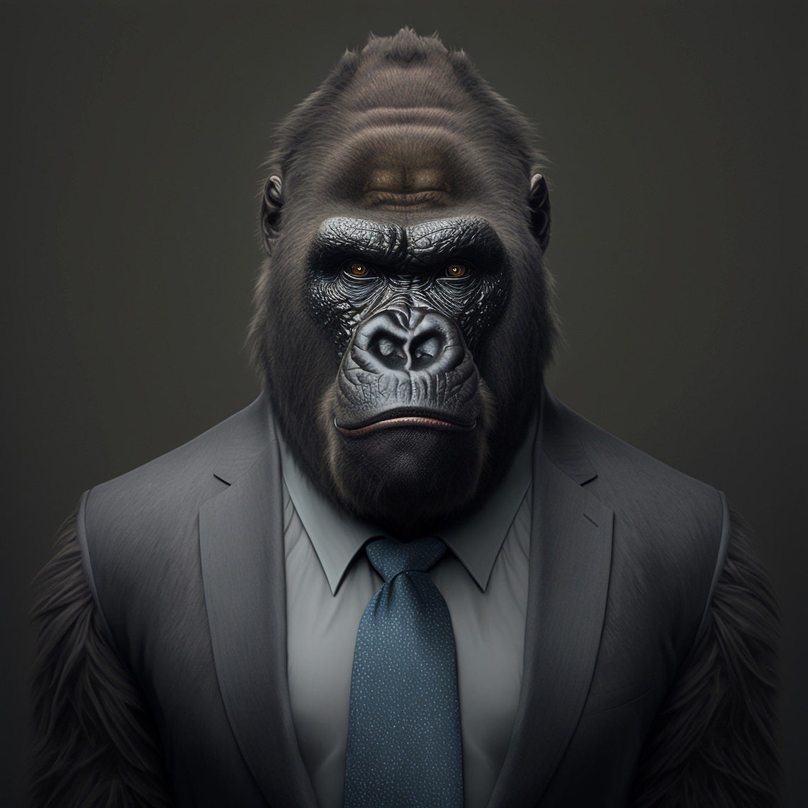 Gorilla in Suit - Animal Portrait, Gorilla, Monkey - Digital Download ...