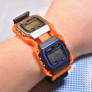 Dual Watch Mounting Kit for Casio F91, 3D Printed With Multiple Color ...