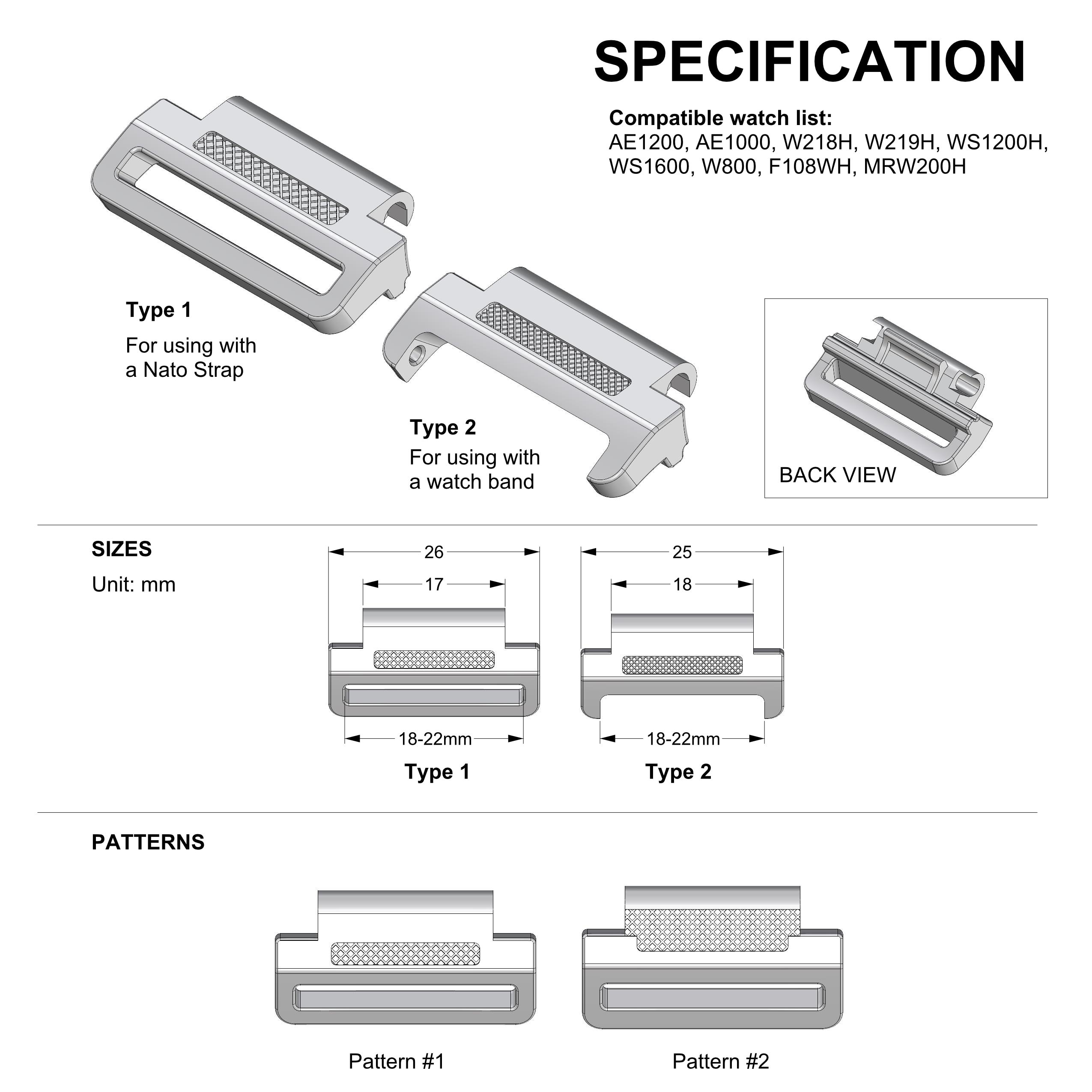 Tough Resin Strap Adapter for AE1200, AE1300, AE1500, W-800, WS1200H ...