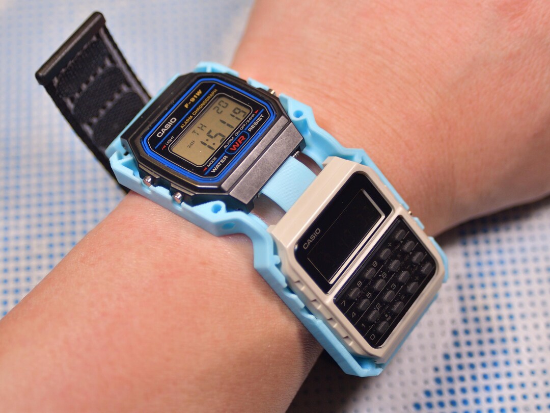 Dual Watch Mounting Kit for Casio F91 & CA53, 3D Printed With Multiple ...