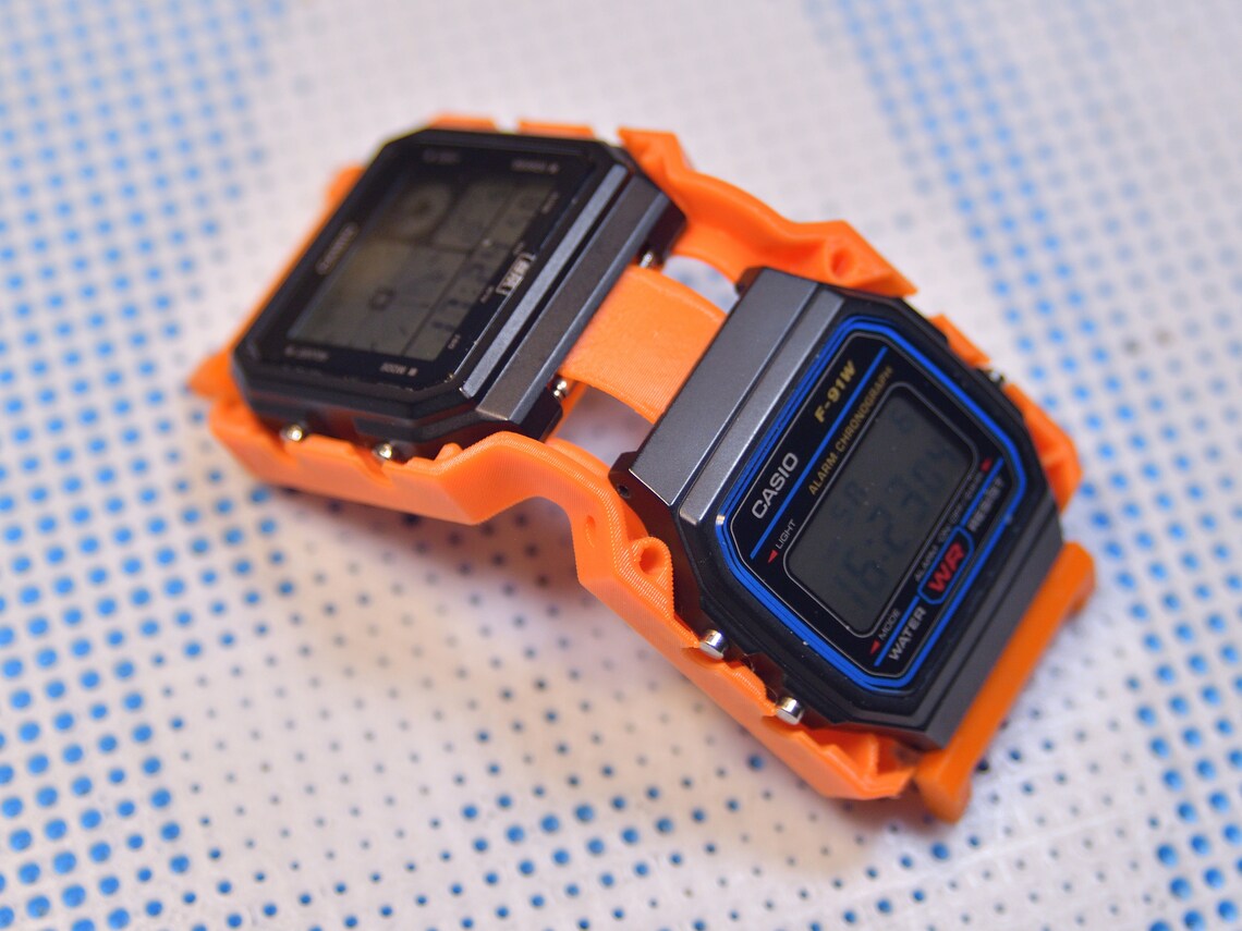 Dual Watch Mounting Kit for Casio F91 & LF20, 3D Printed With Multiple ...