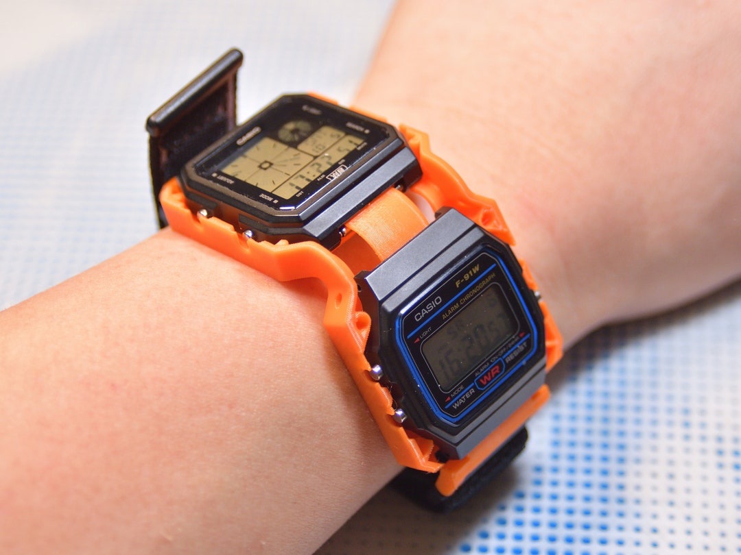Dual Watch Mounting Kit for Casio F91 & LF20, 3D Printed With Multiple ...
