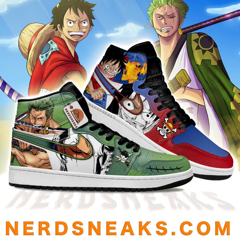 Luffy and Roronoa Zoro Anime Shoes Custom Sneakers - Etsy