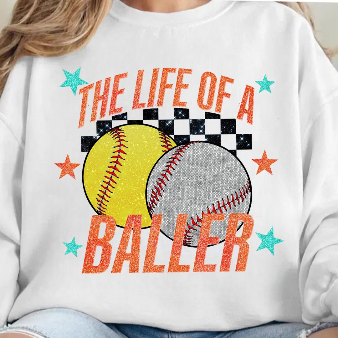 The Life of A Baller Sublimation, Preppy Baseball Shirt Design, Girly ...