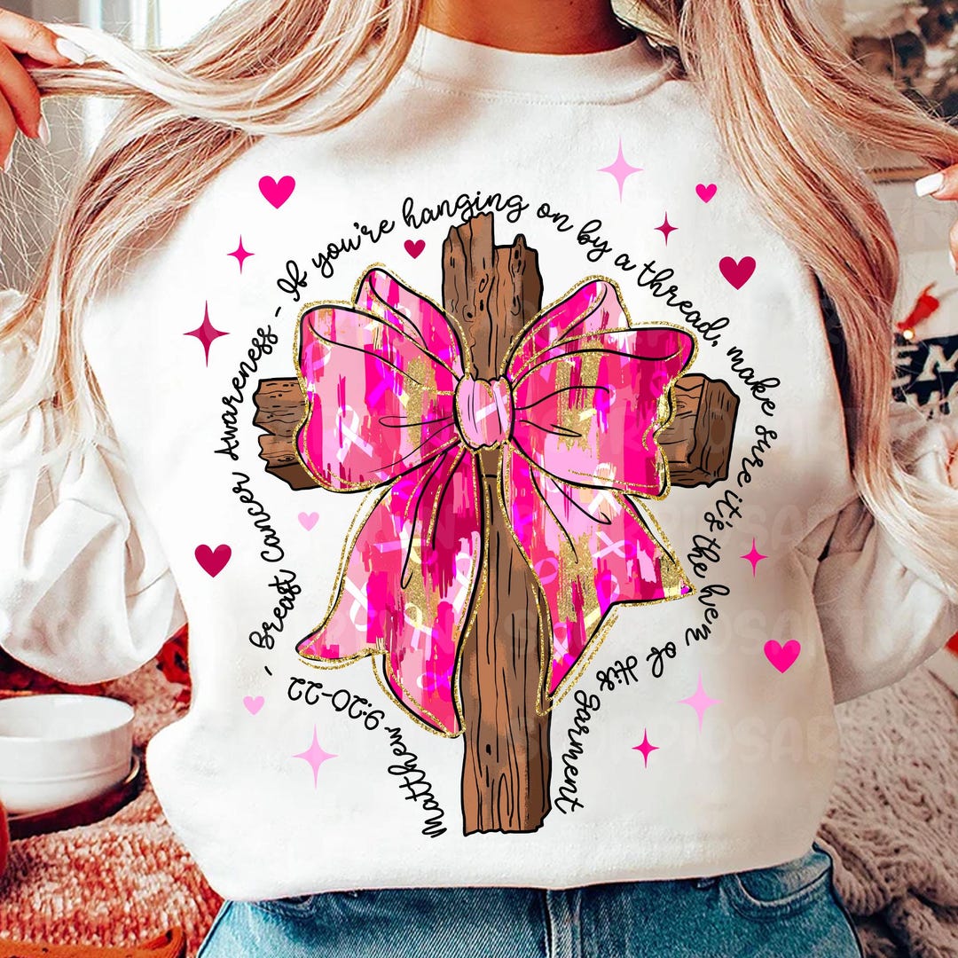 Jesus Pink Bow Cross Breast Cancer Png, Breast Cancer Awareness Png, in ...