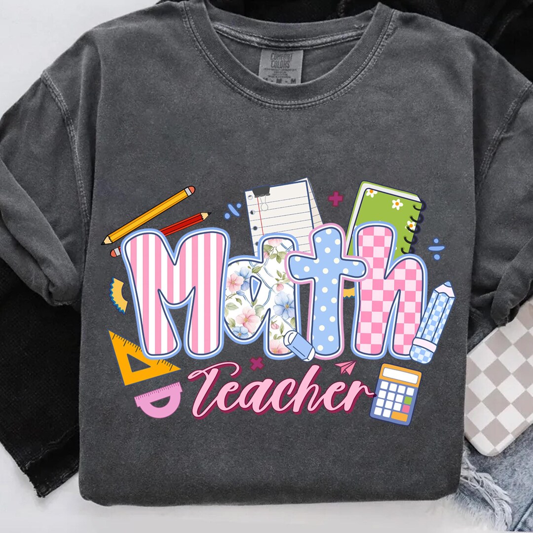 Buy Math Teacher Png, Preppy Teacher Png, Back to School Png, Teacher ...