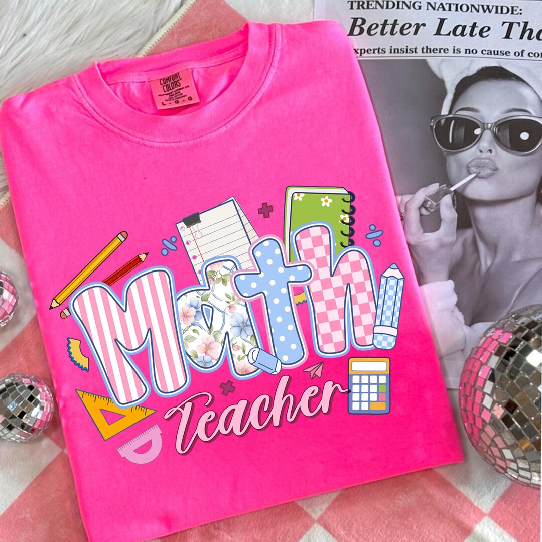 Math Teacher Png, Preppy Teacher Png, Back to School Png, Teacher ...