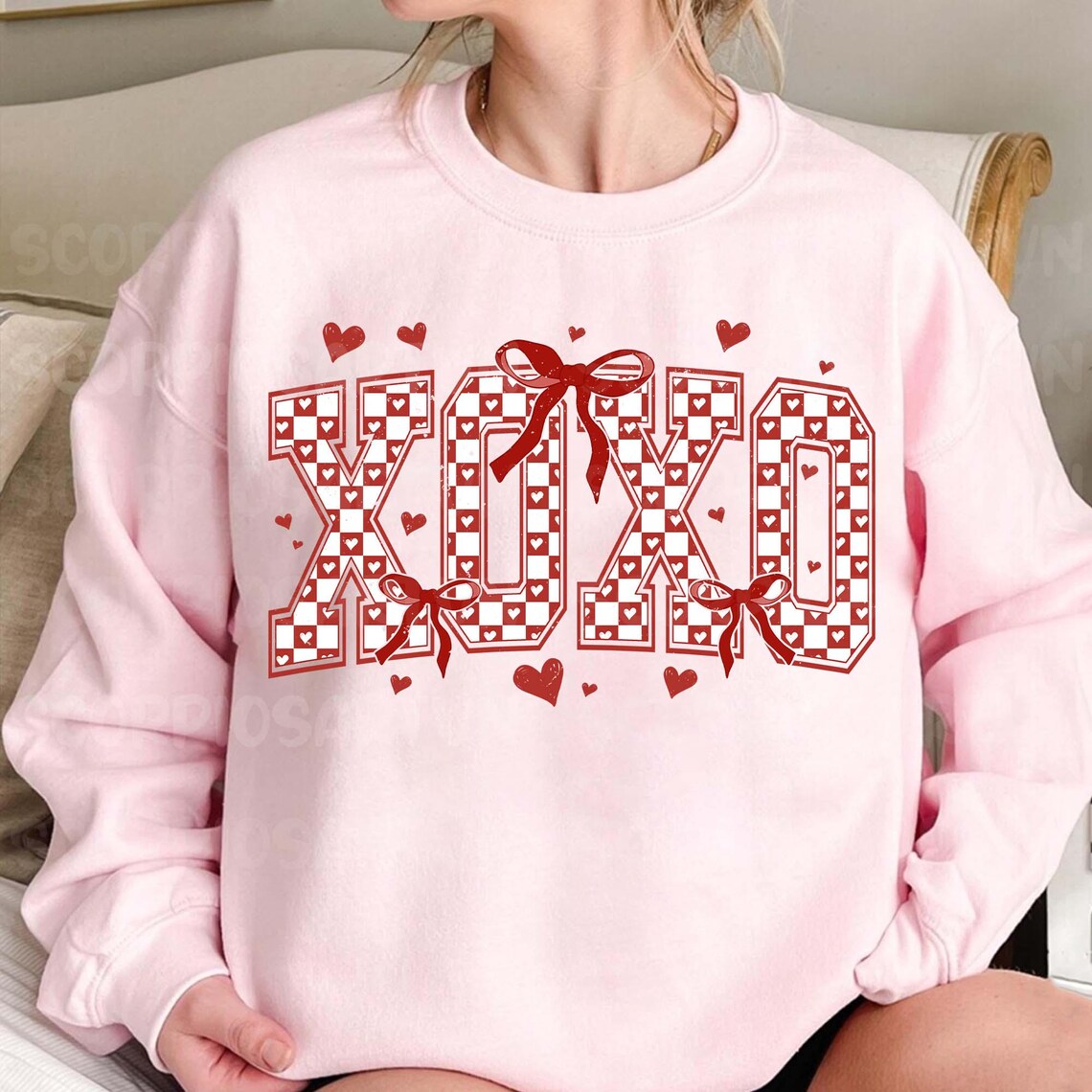 XOXO Checkered Varsity PNG, Retro Valentine Design (digital Download ...