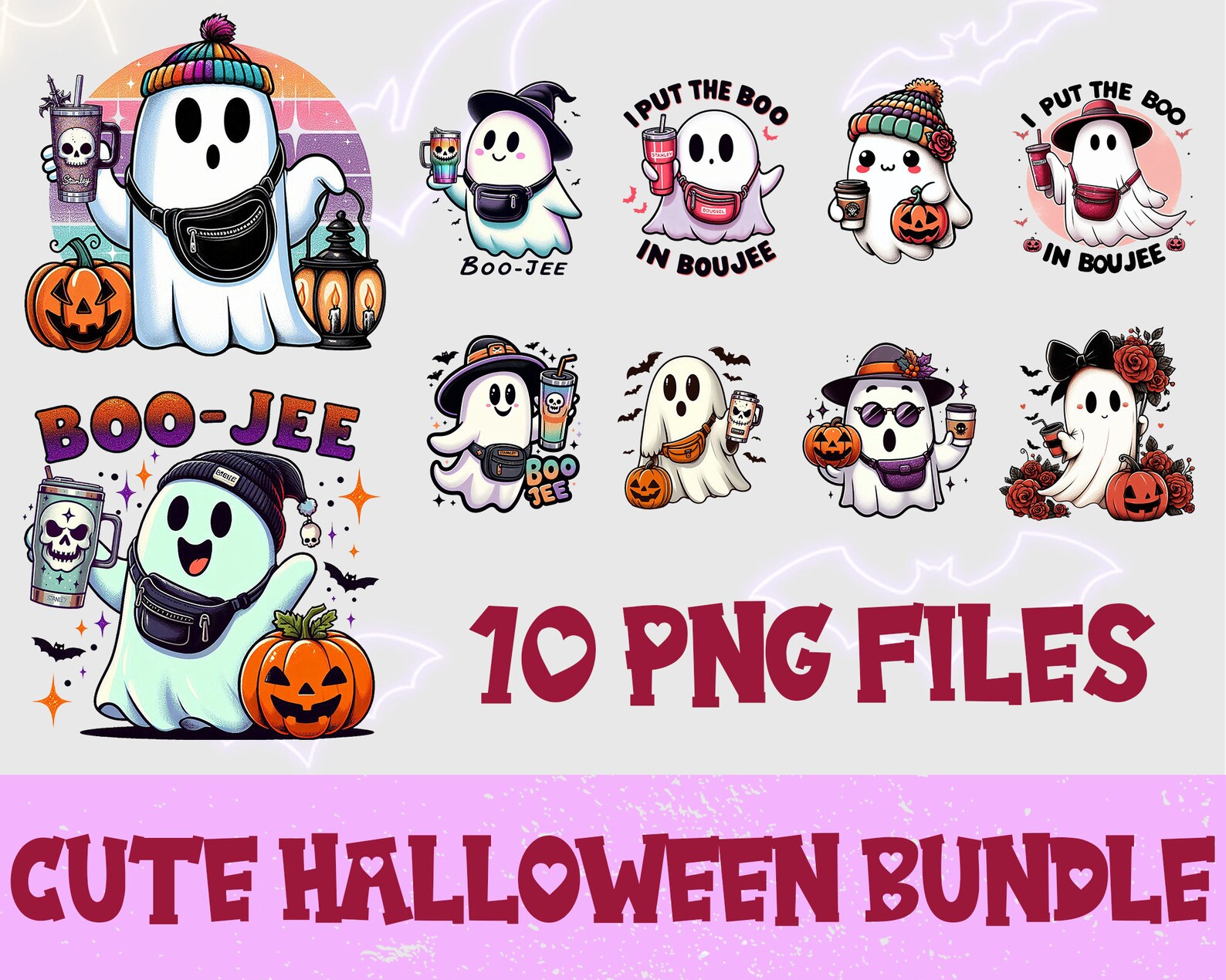 Cute Halloween Bundle Png, Halloween Png, Boo-jee Png, Boogie Png ...