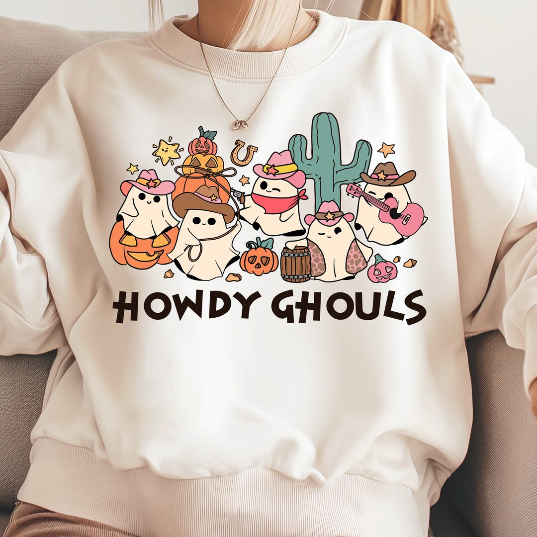 Howdy Ghouls Png, Cowboy Ghouls Png, Cow Ghost Png, Western Halloween ...