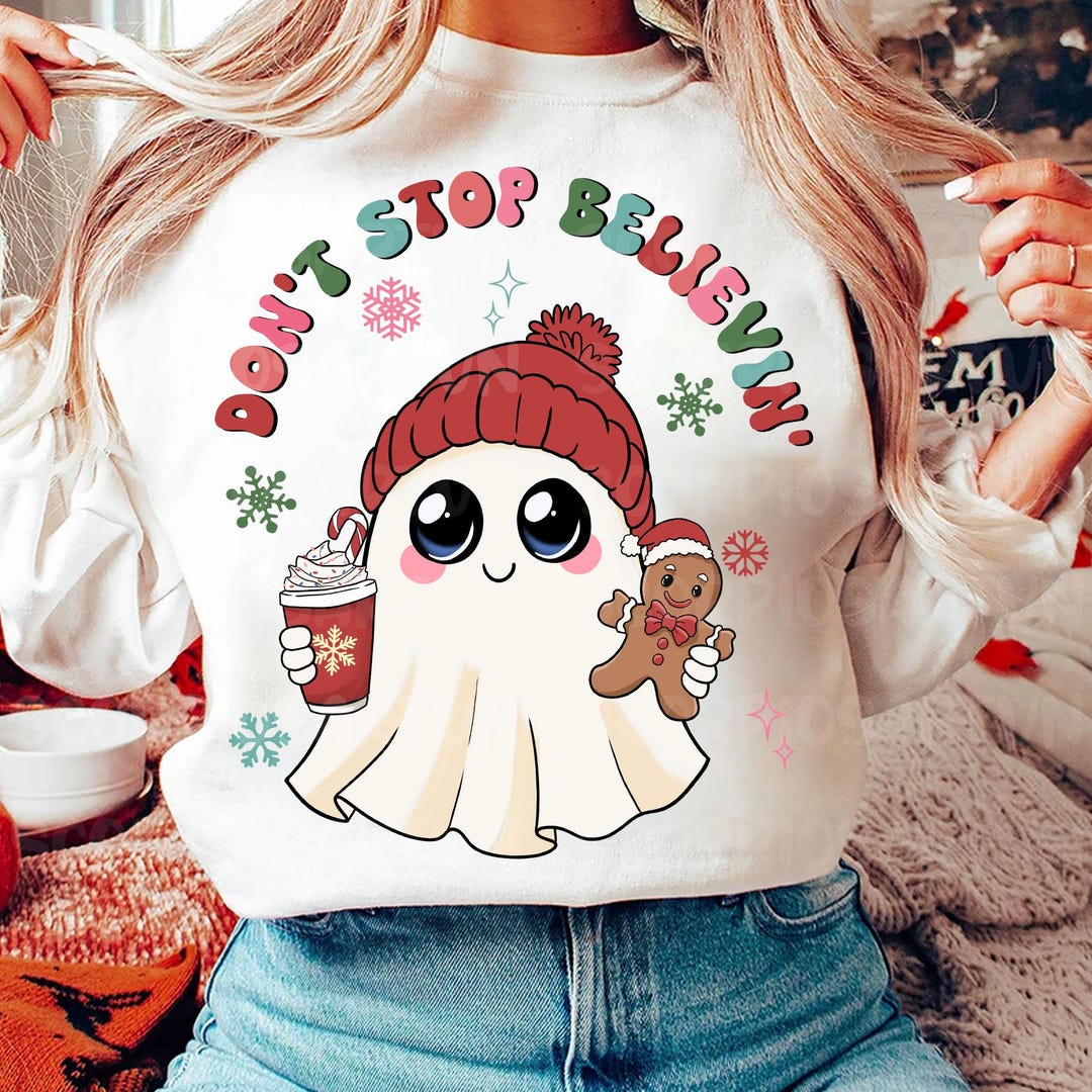 Cute Ghost Christmas Png, Christmas Png, Dont Stop Believin Png, Boojee ...
