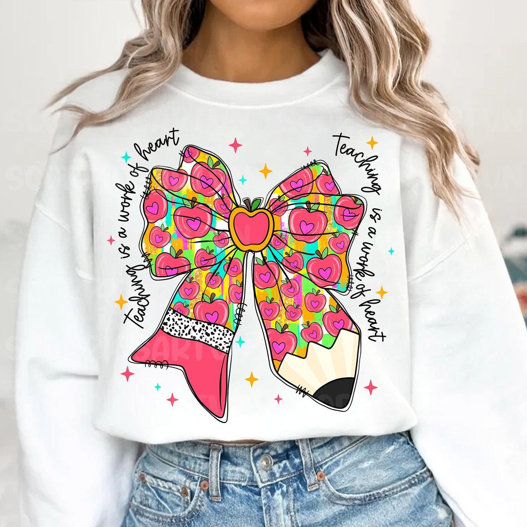 Teacher Coquette Bow Pencil Png, Glitter Teacher Pencil Png, Teacher ...