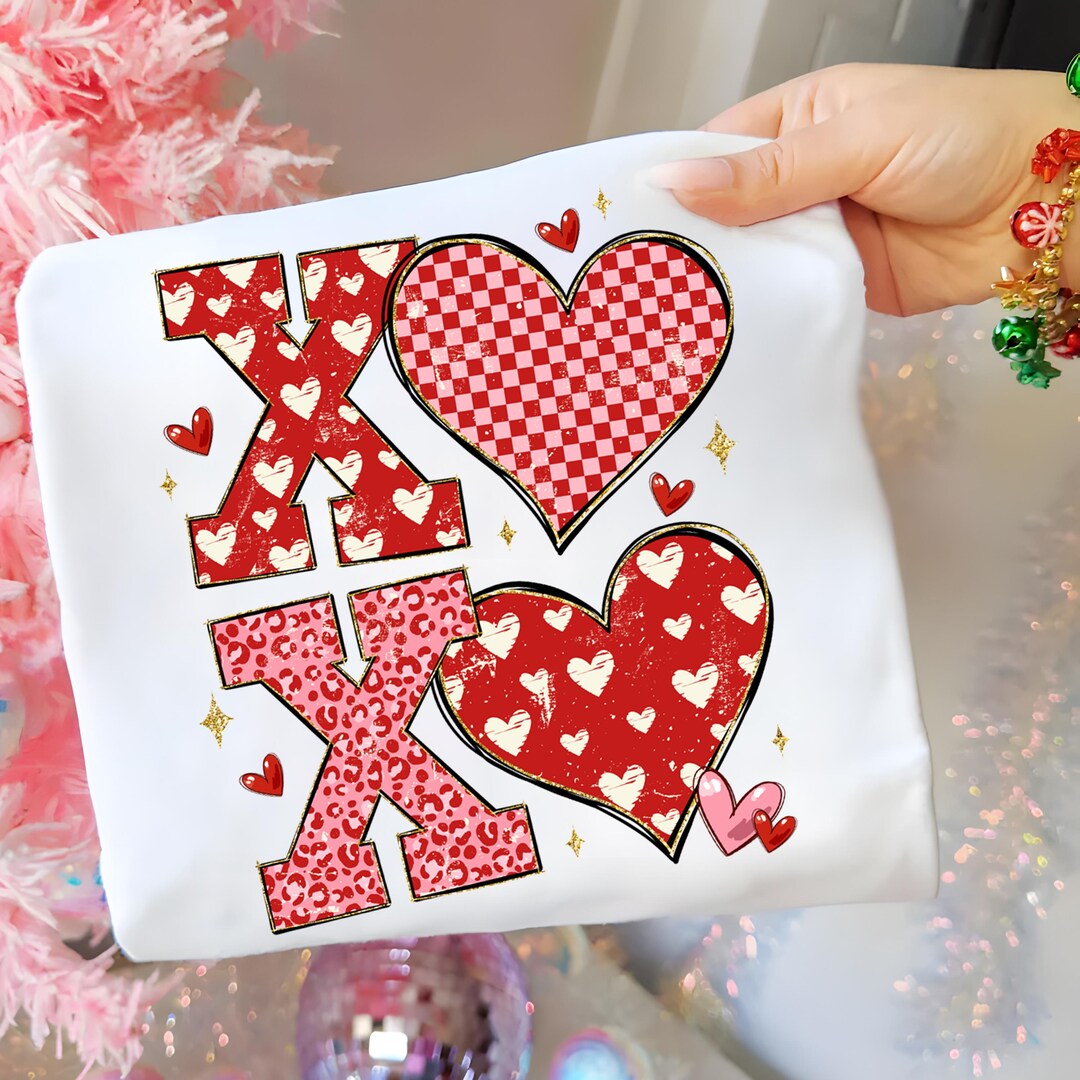 XOXO Checkered Png, Checkered Heart Png, XOXO Valentine Png, Valentines ...