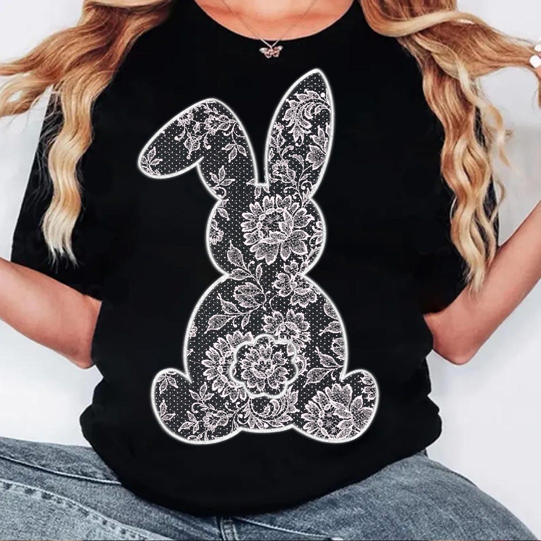 Lace Bunny Easter Png, Easter Png, Floral Bunny Png, Floral Chinoiserie ...