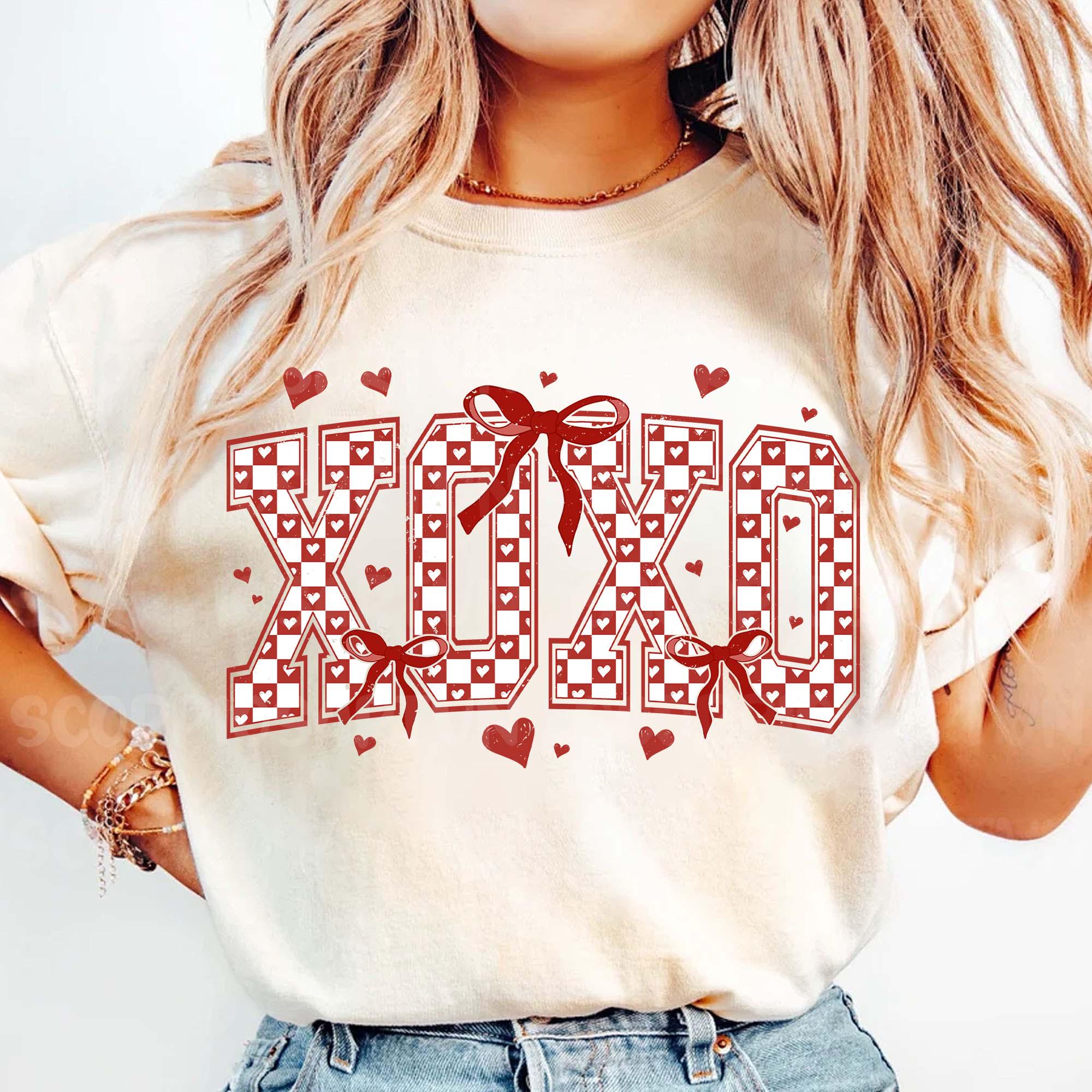 XOXO Checkered Varsity PNG, Retro Valentine Design (digital Download ...