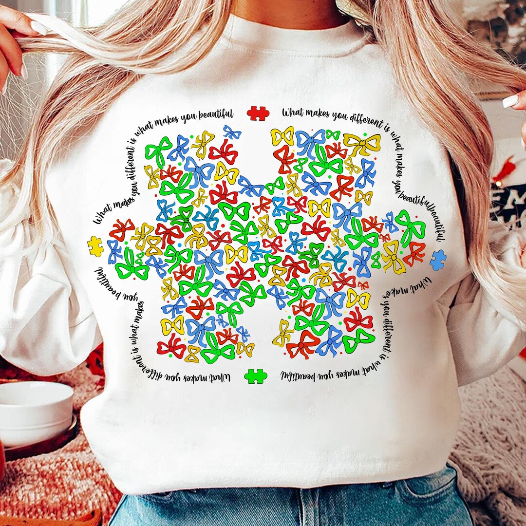 Colorful Autism Coquette Bow Png, Autism Bow Png, Autism Mama Png ...