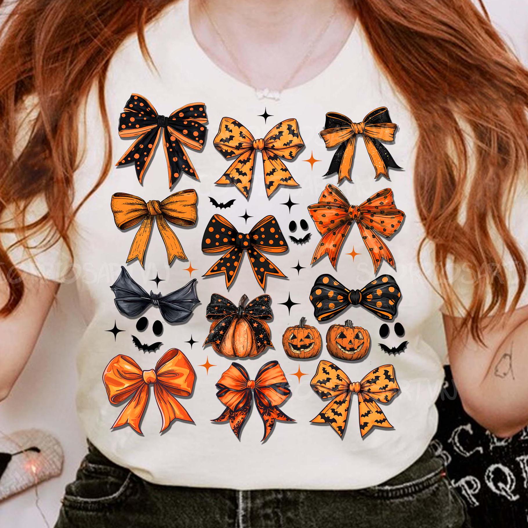 Coquette Bow Halloween Png, Halloween Girly Bow Png, Halloween Png ...