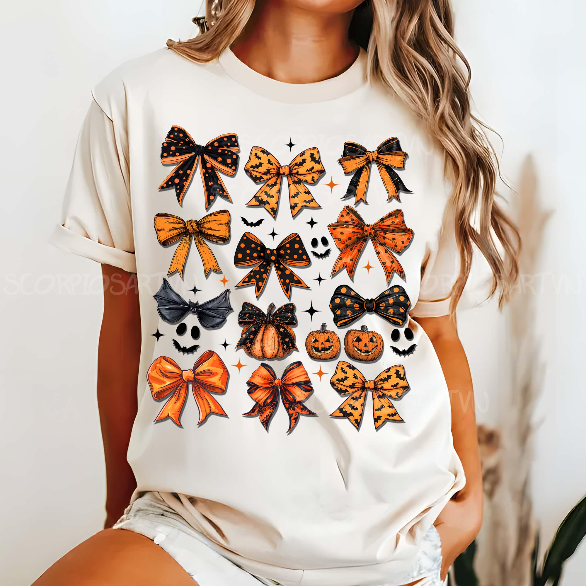 Coquette Bow Halloween Png, Halloween Girly Bow Png, Halloween Png ...