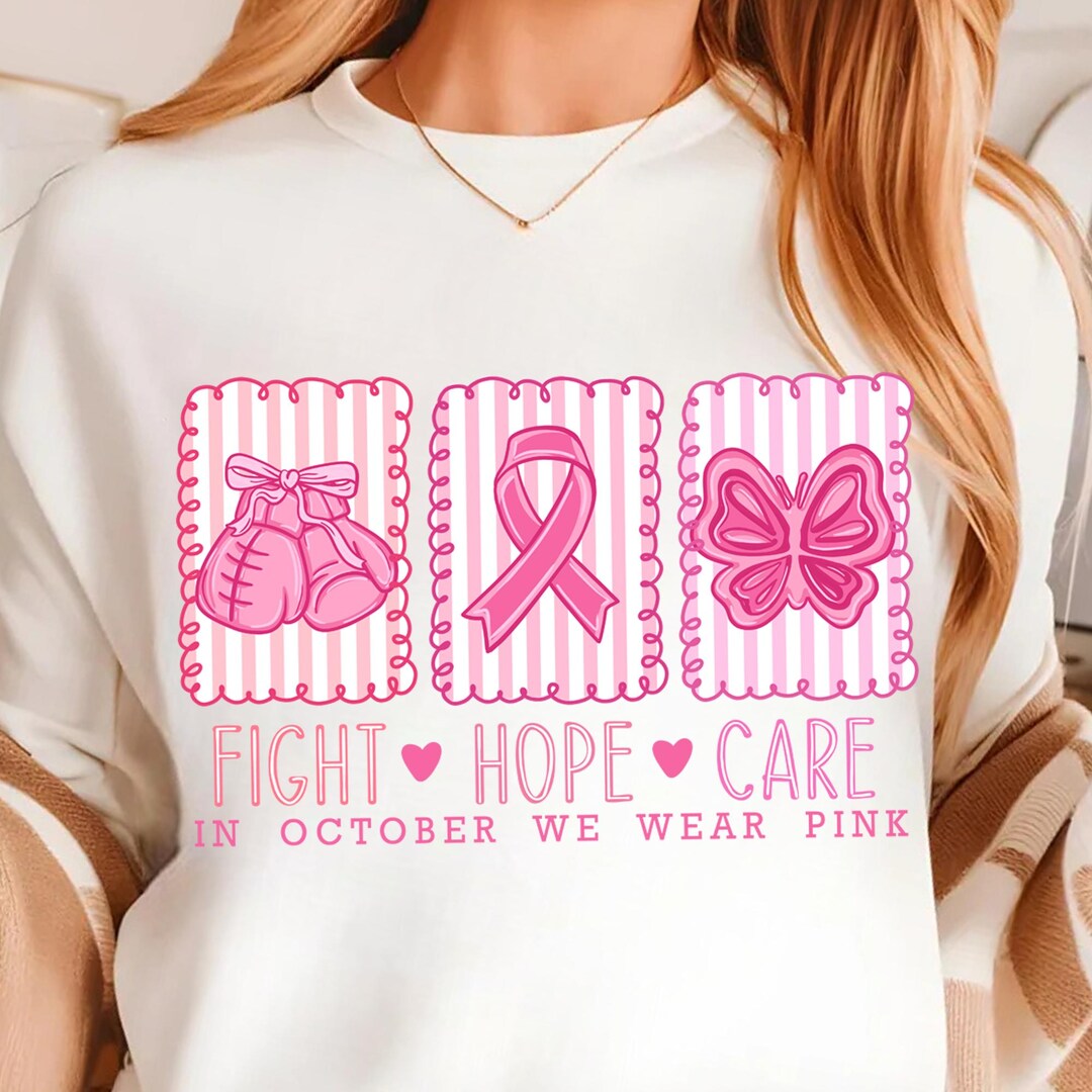 Fight Hope Care Sublimation, Girly Breast Cancer Png, Breast Cancer Png ...