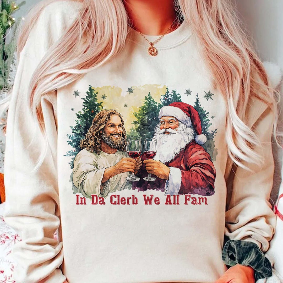 In Da Clerb We All Fam Png, Christmas Png, Funny Christmas Santa and ...