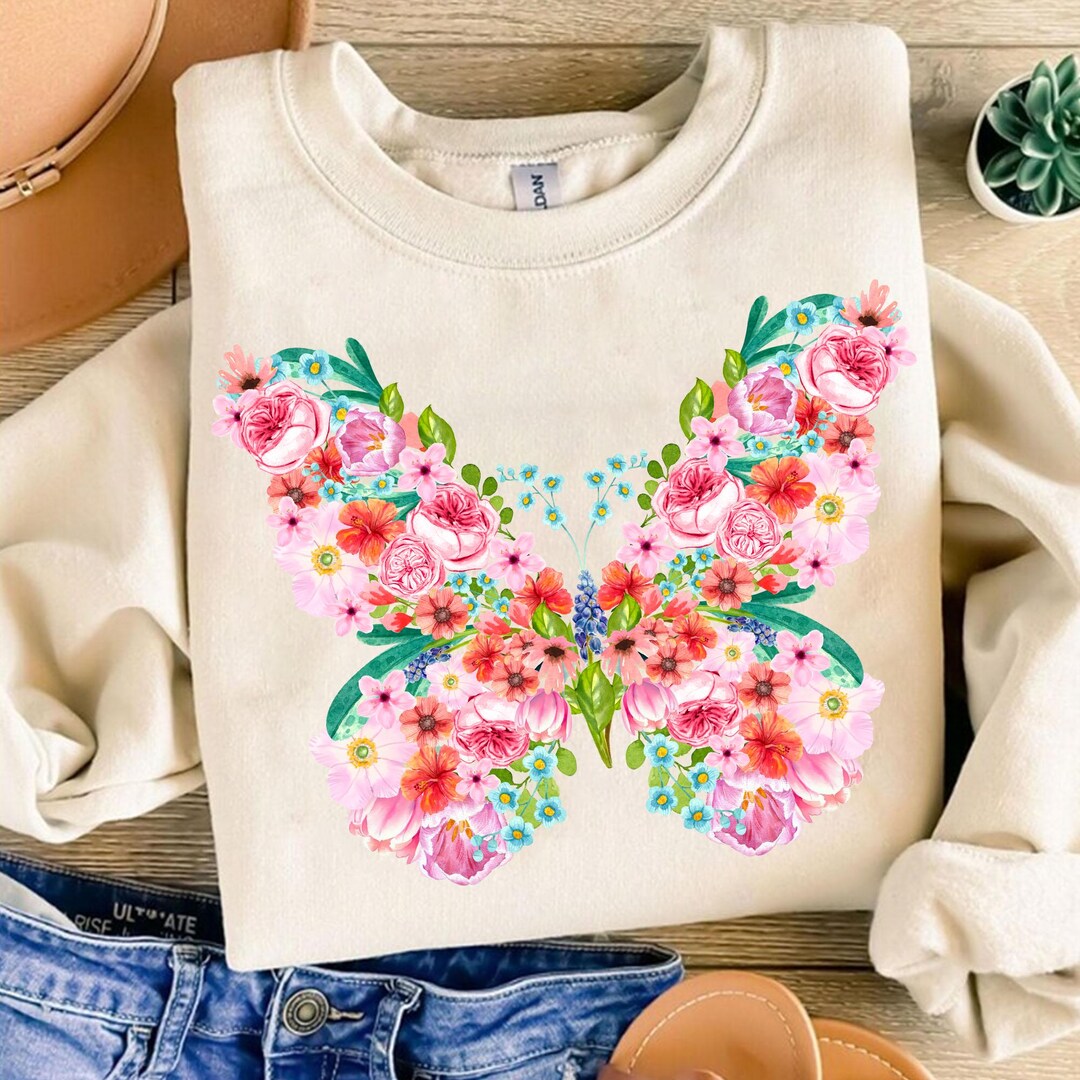 Watercolor Floral Butterfly Png, Floral Easter Butterfly Png, Easter ...