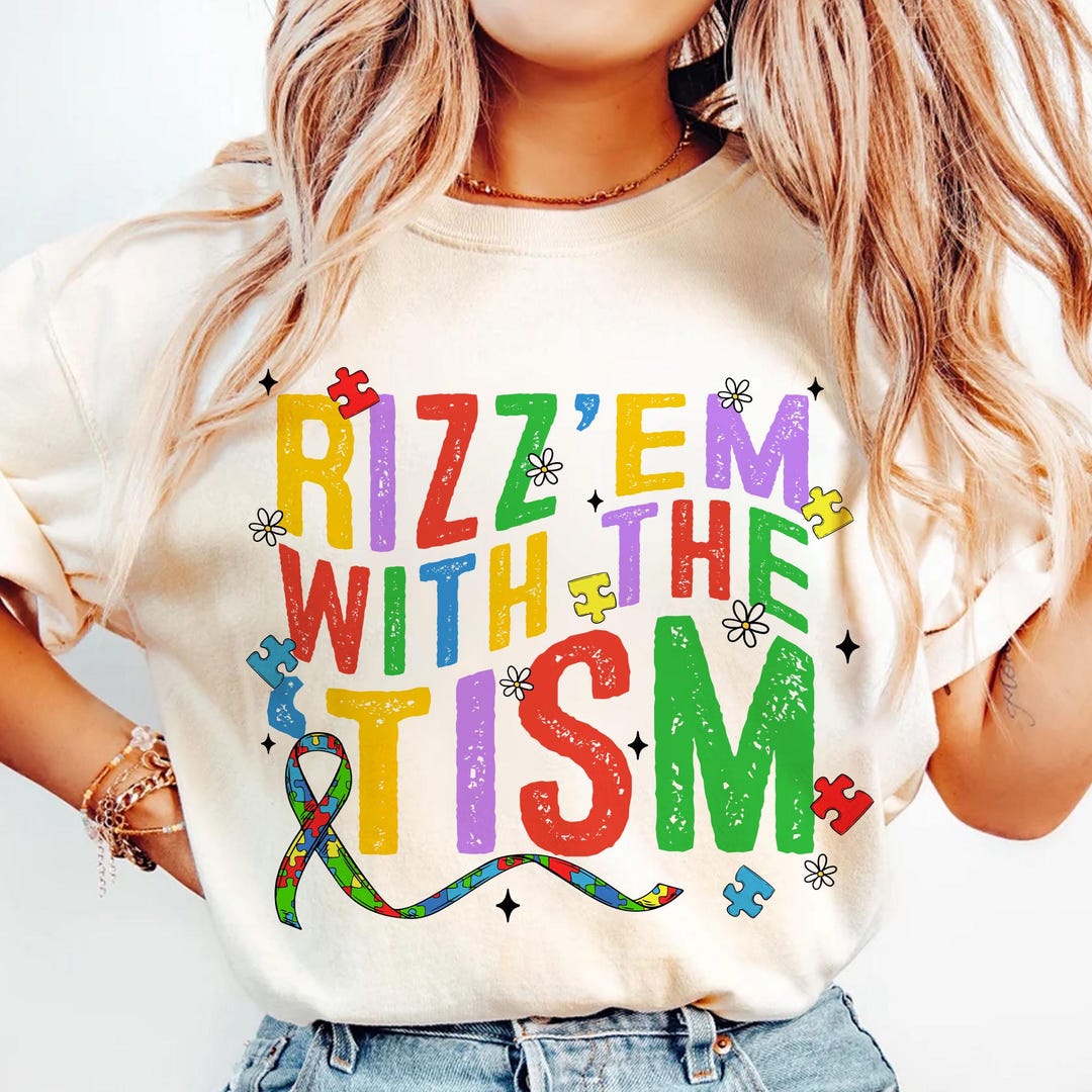 Rizz Em With the Tism Png, Retro Autism Png, Autism Awareness Png ...