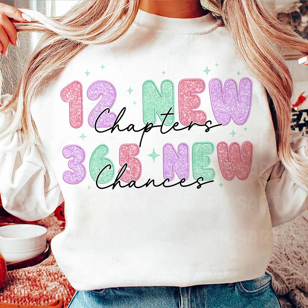12 New Chapters Png, 2025 New Year Png, New Year Coquette Png, Glitter ...