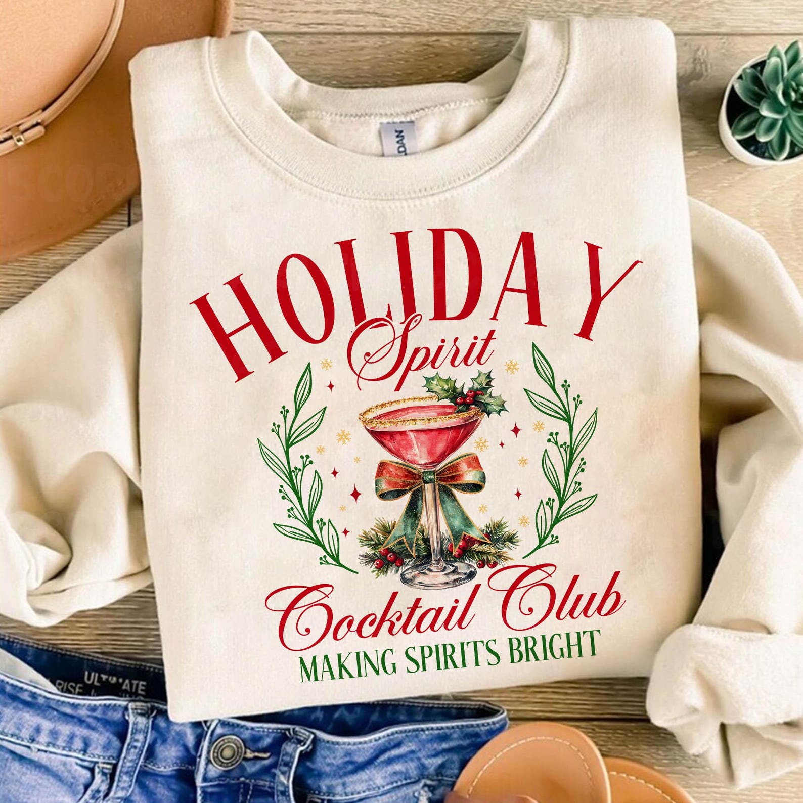 Holiday Spirit Cocktail Club PNG, Christmas Design (digital Download ...