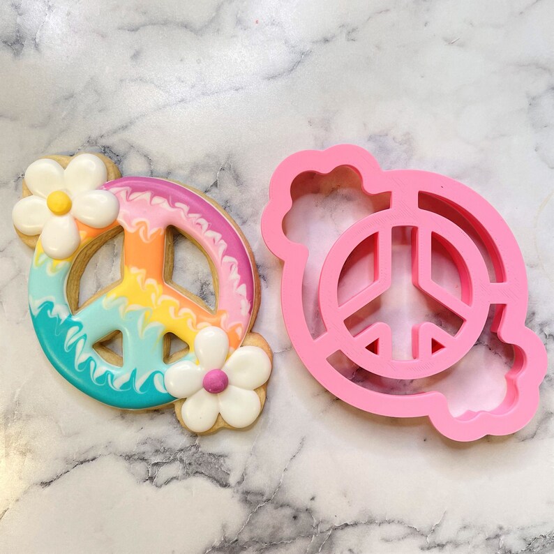 Groovy Peace Sign Cookie Cutter - Etsy