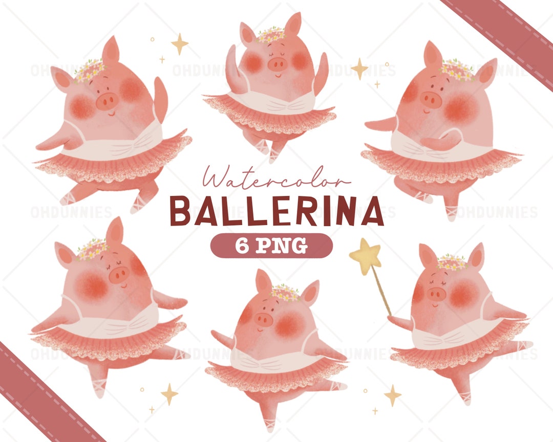 Ballerina Pig Digital Download for Dance Lover Love Ballet Clip Art Svg ...