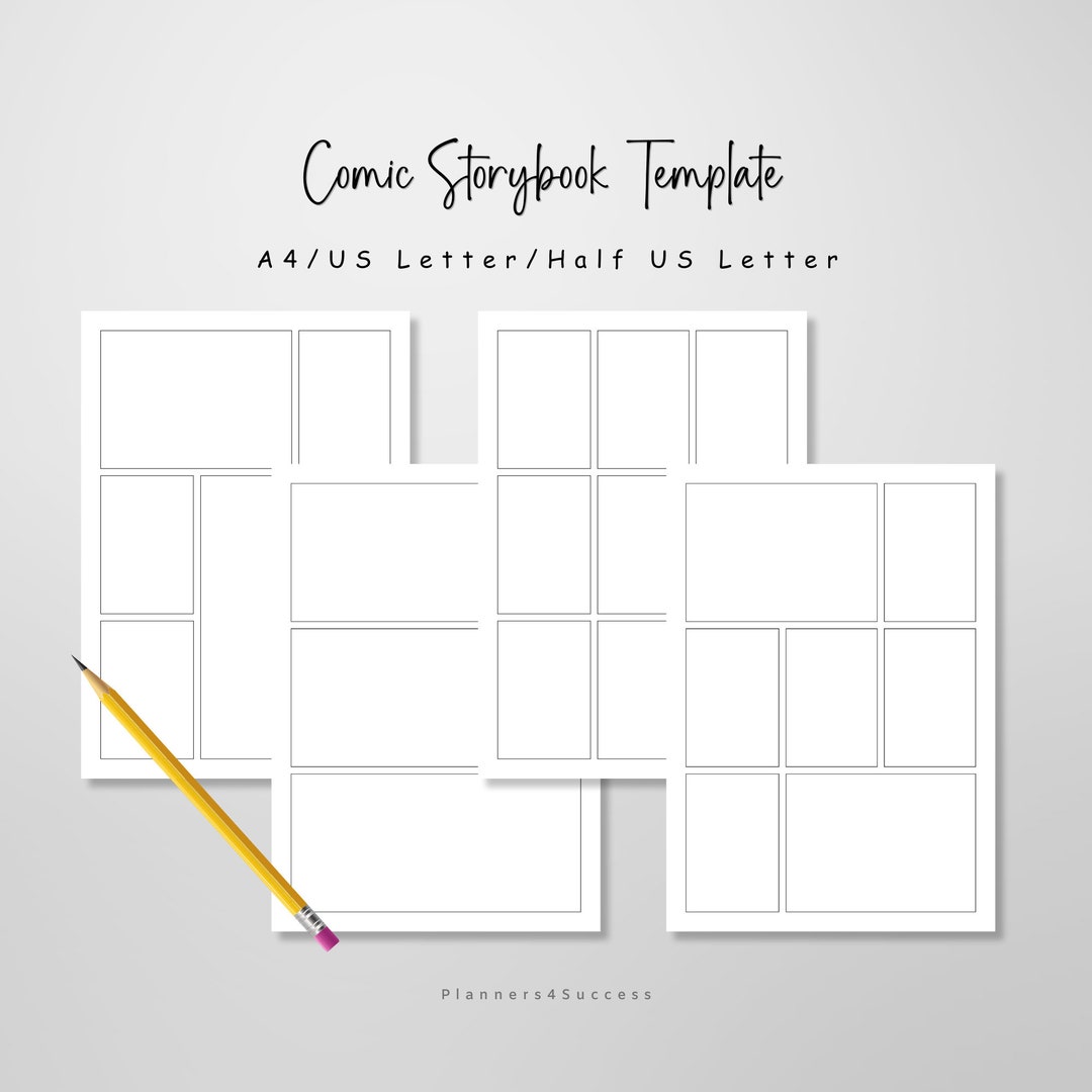 Comic Book Blank Templates Children Printables Superhero - Etsy