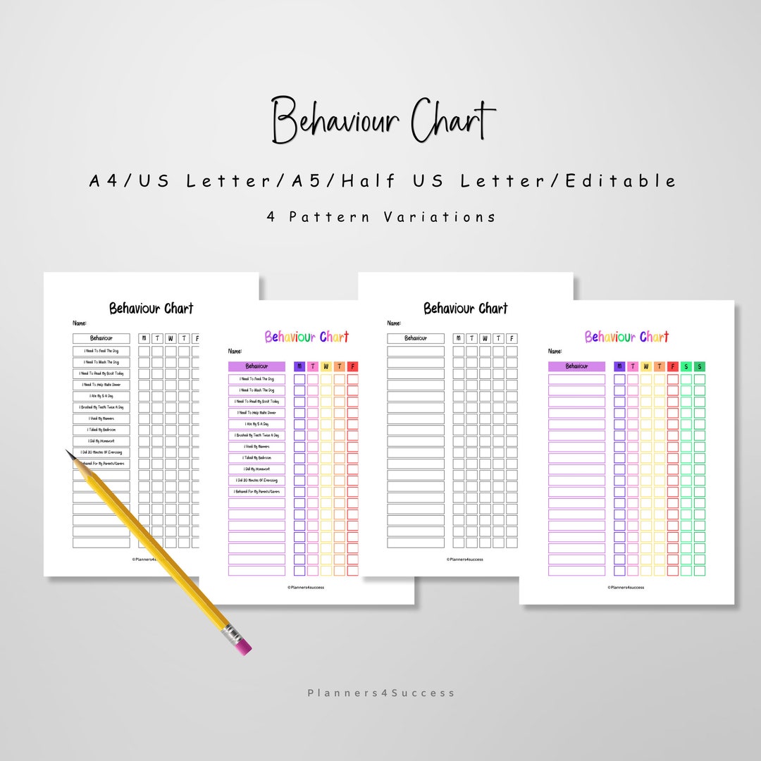 Printable Behaviour Chart Editable Behaviour Planner - Etsy