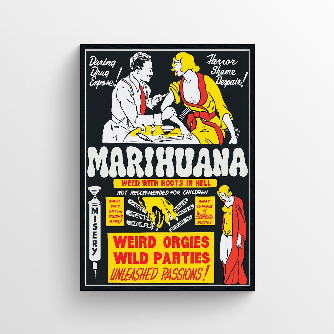 Marijuana Propaganda Poster Retro Poster Home Decor Vintage Poster ...