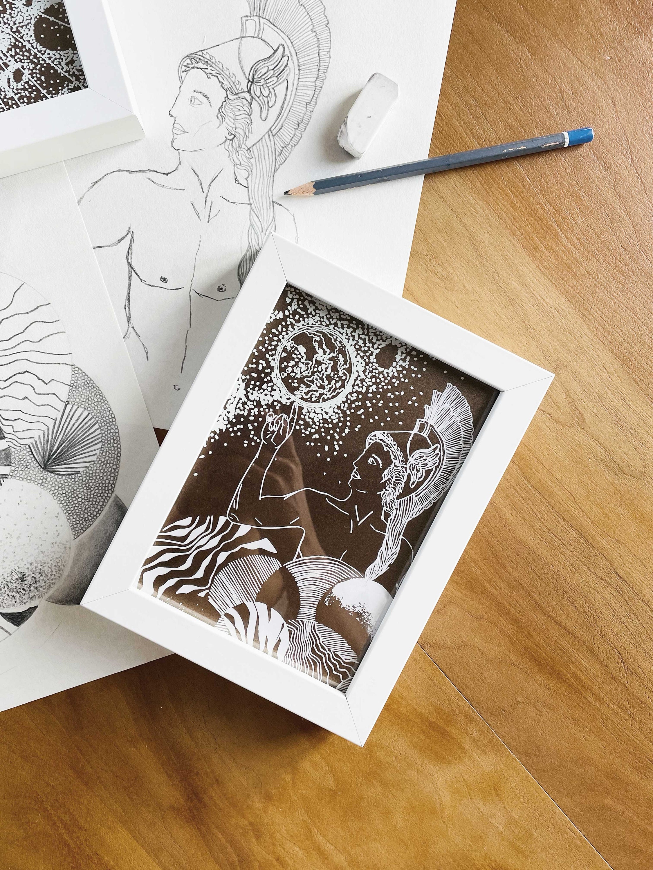 Constellation Poster, Phosphorescent Screen Print on FSC Bronze Paper ...