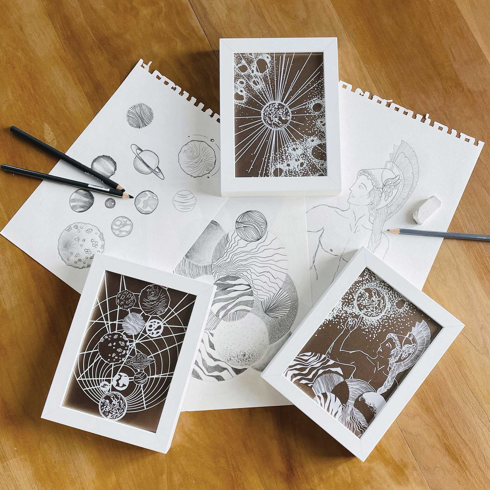 Constellation Poster, Phosphorescent Screen Print on FSC Bronze Paper ...