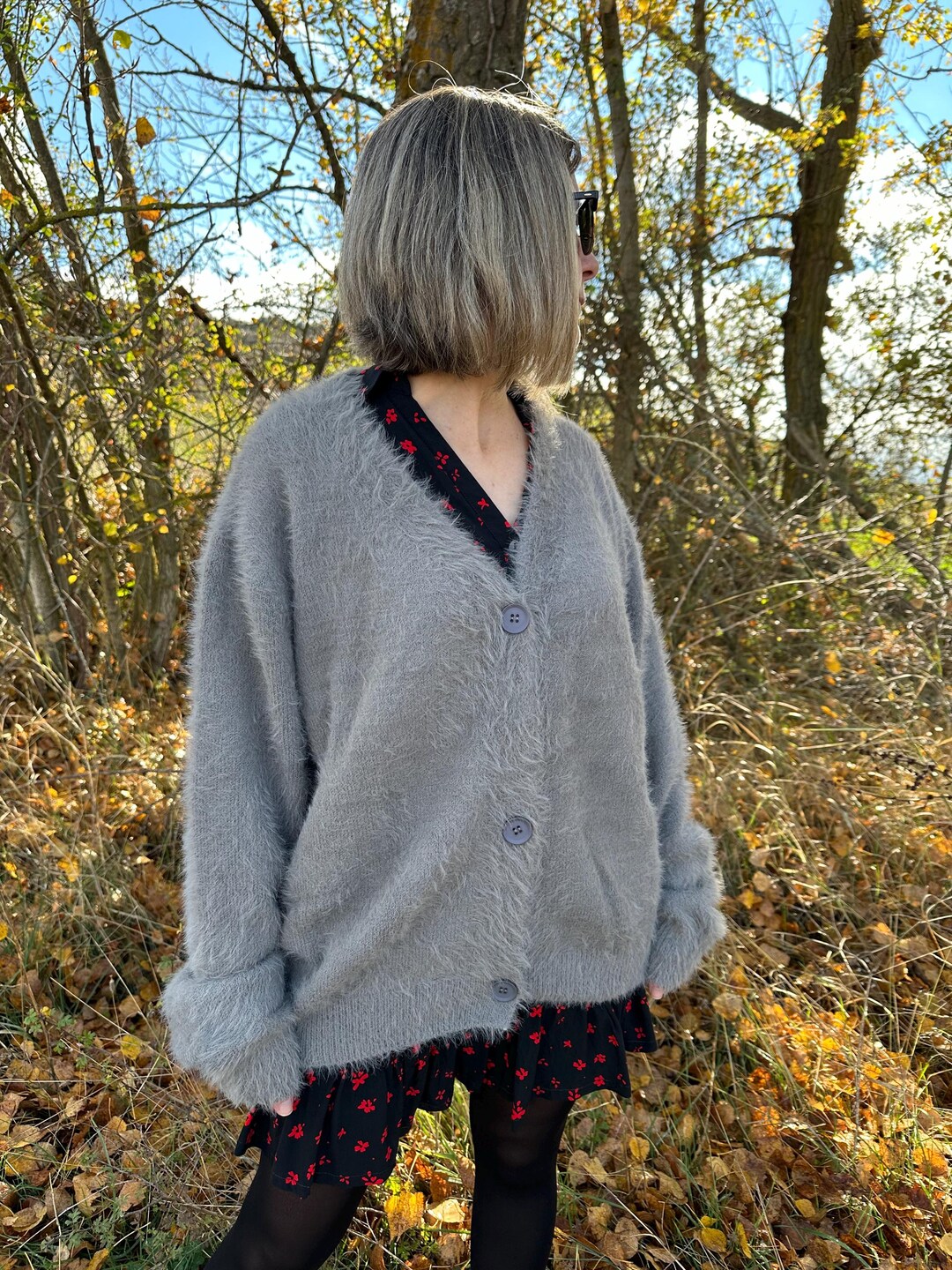 Gray Oversized Cardigan Cozy and Stylish Layer for Fall and Gray, Furry ...