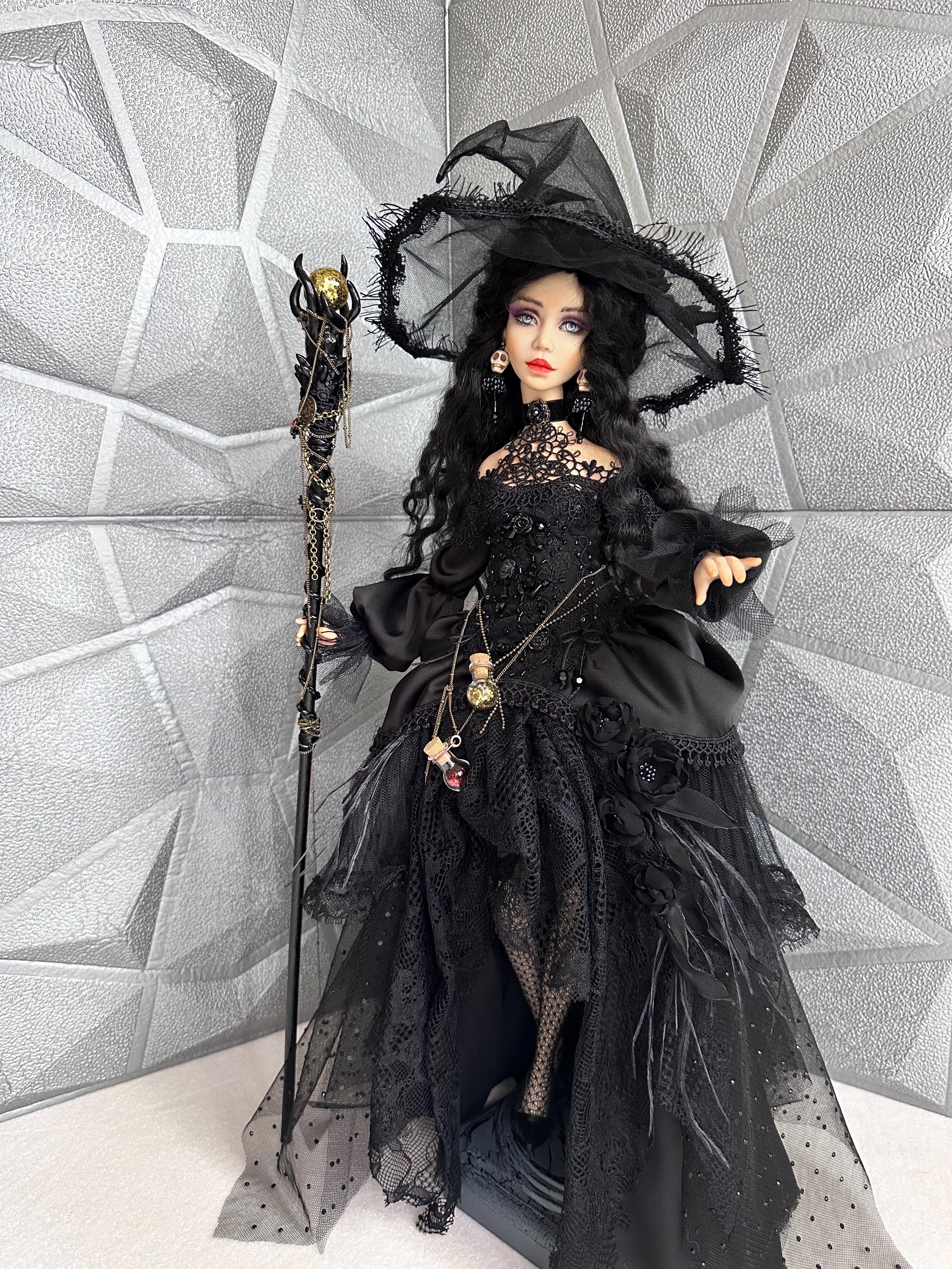 Gothic Witch Interior Doll: Movable Limbs, Polymer Clay, Goat Hair - Etsy