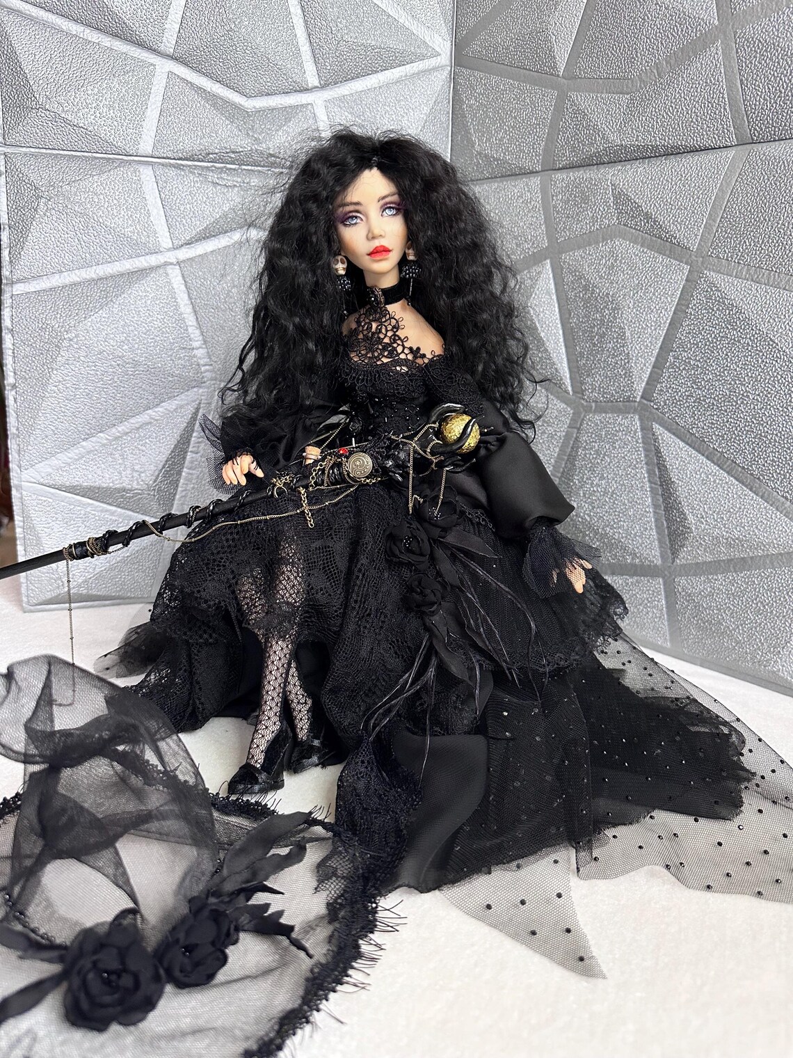 Gothic Witch Interior Doll: Movable Limbs, Polymer Clay, Goat Hair - Etsy
