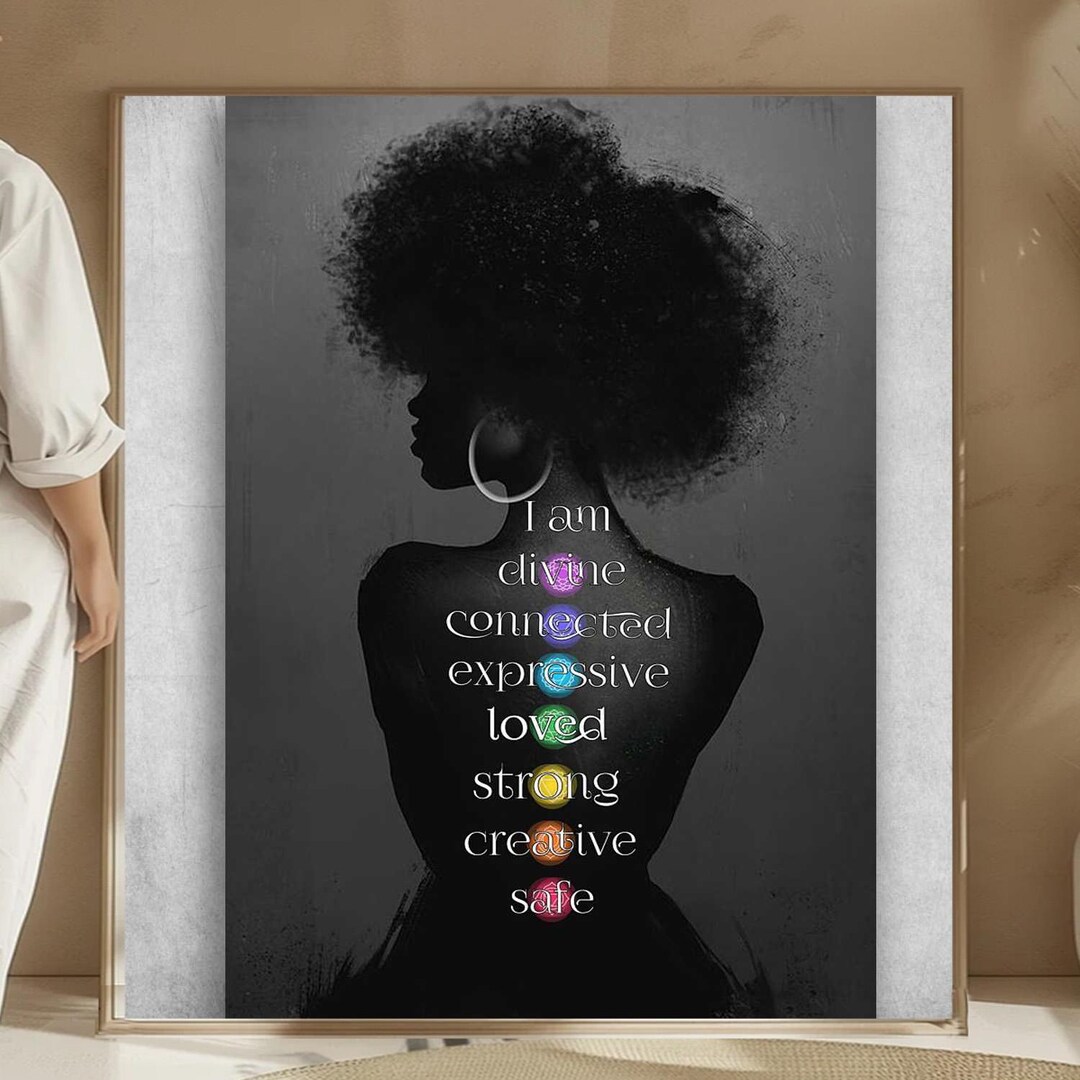 Black Girl Poster I Am Divine Connected Expressive Love Strong Creative ...