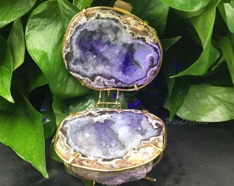 Quality Aura Crystal Geode Ring Box, Engagement Wedding Ring Crystal ...