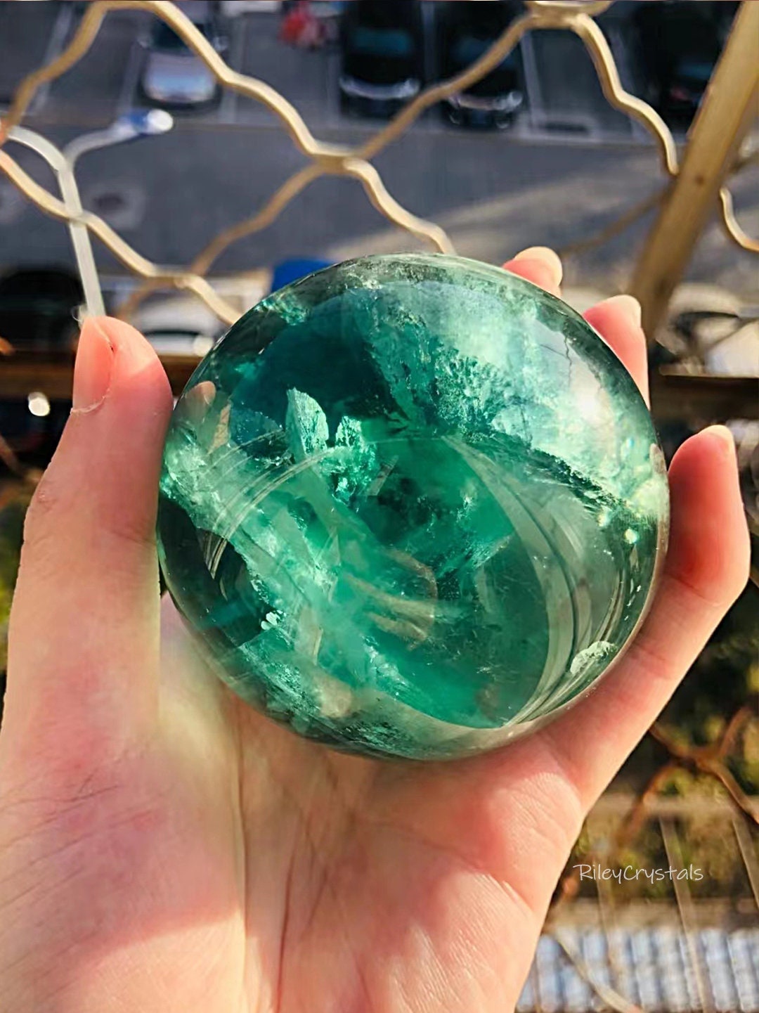 Clarity Green Fluorite Sphere, Natural Fluorite Ball, Degaussing ...