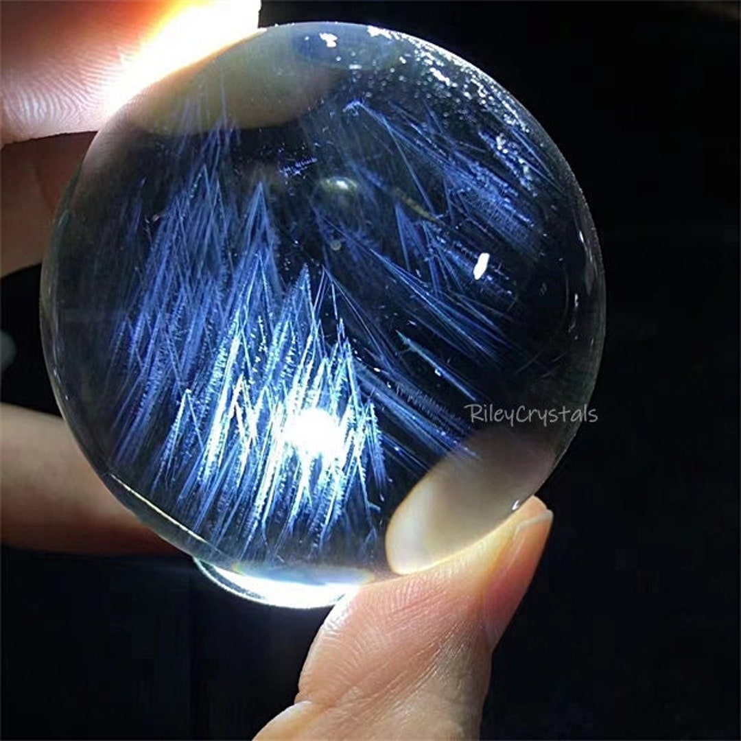 Unique Translucent Clear Crystal Sphere, Natural Ice Cracked Crystal ...