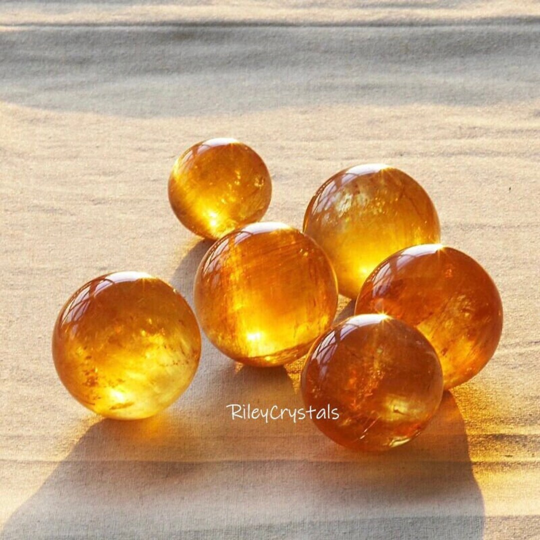 Ice Island Citrine Calcite Sphere, Citrine Crystal Quartz Sphere With ...