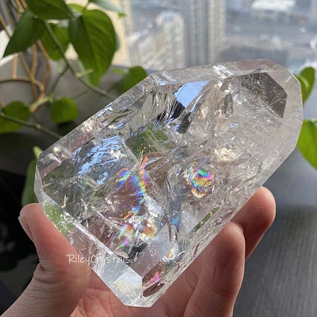 Natural Translucent Clear Quartz Stone Healing Ice Cracked - Etsy