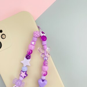 Different Purple Beaded Phone Strap - Etsy