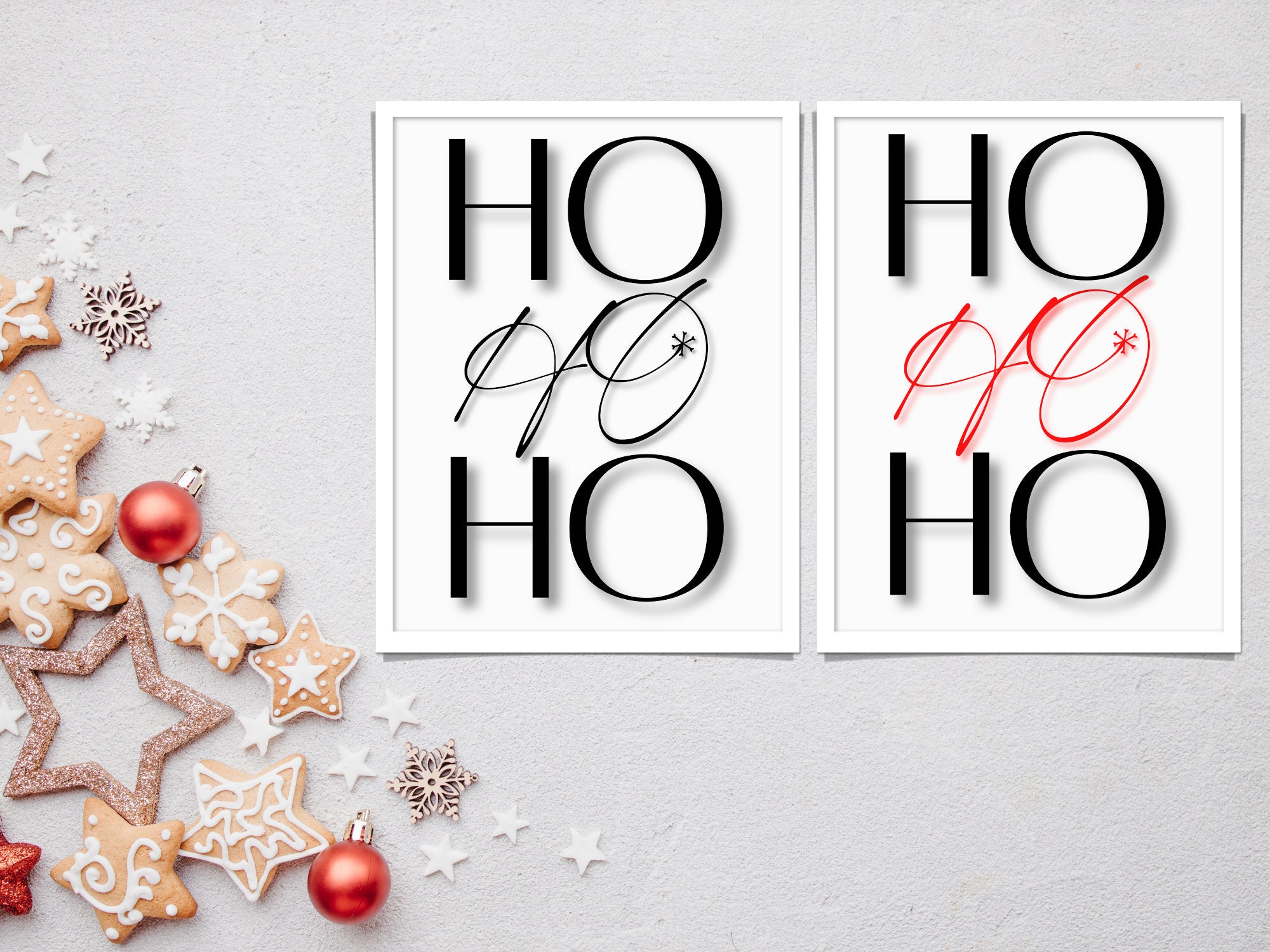 Christmas Pictures 2er SET Ho Ho Ho Christmas Family - Etsy