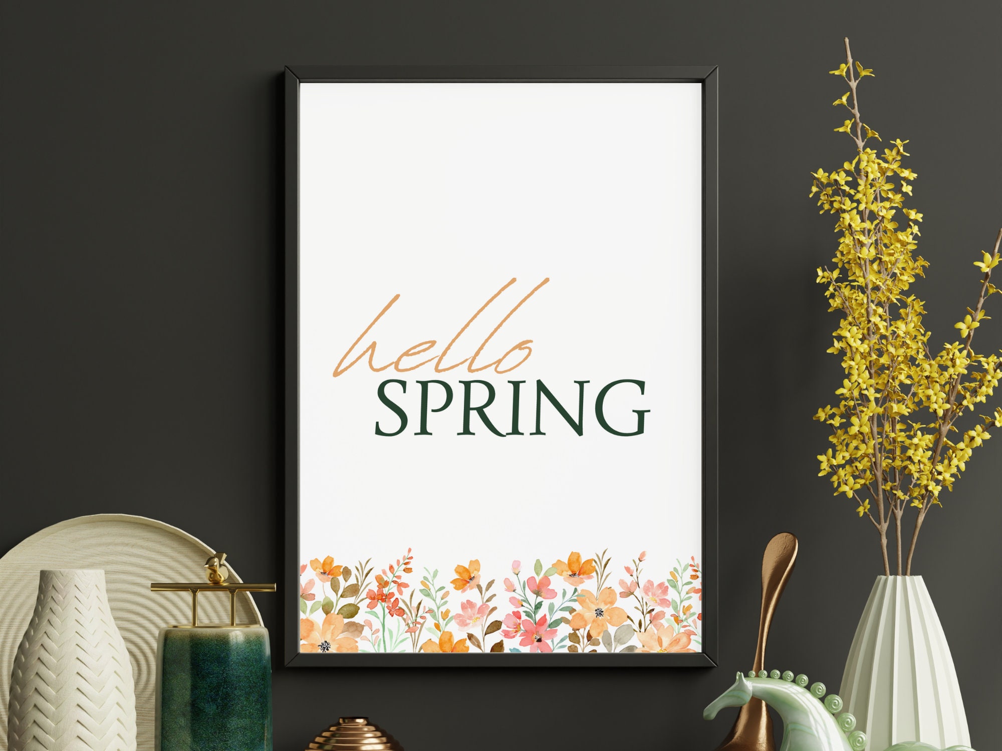 Hello Spring , Poster, Card, Home Poster, Digital Download - Etsy
