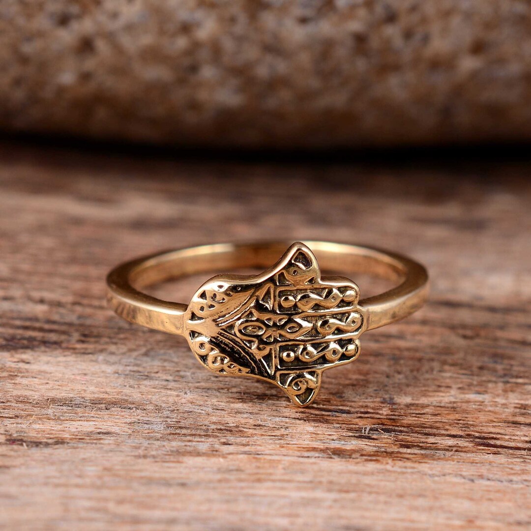 Evil Eye Ring Hand of God Ring Brass Hamsa Ring Unique - Etsy