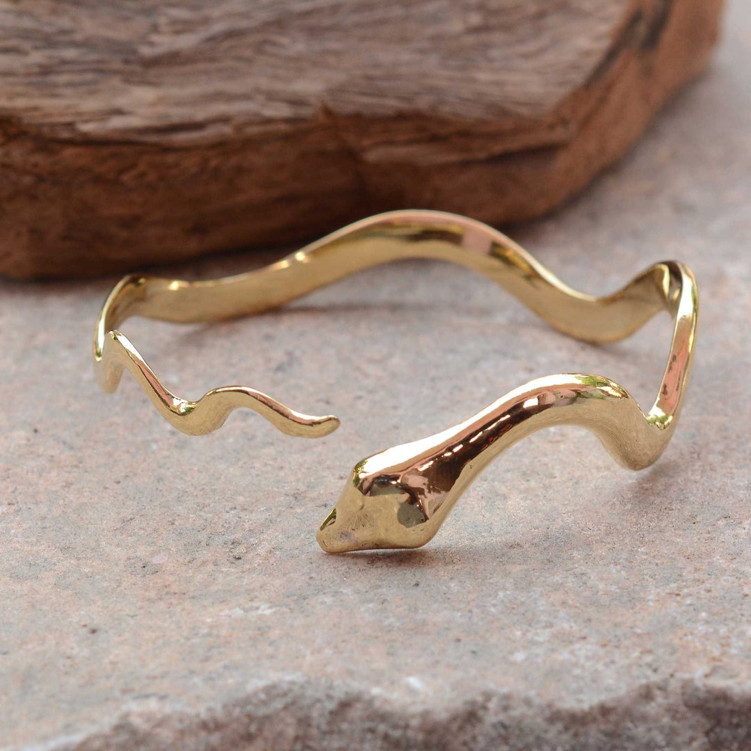 Brass Snake Design Arm Cuff, Bracelet Cuff, Snake Bangle, Arm Cuff ...
