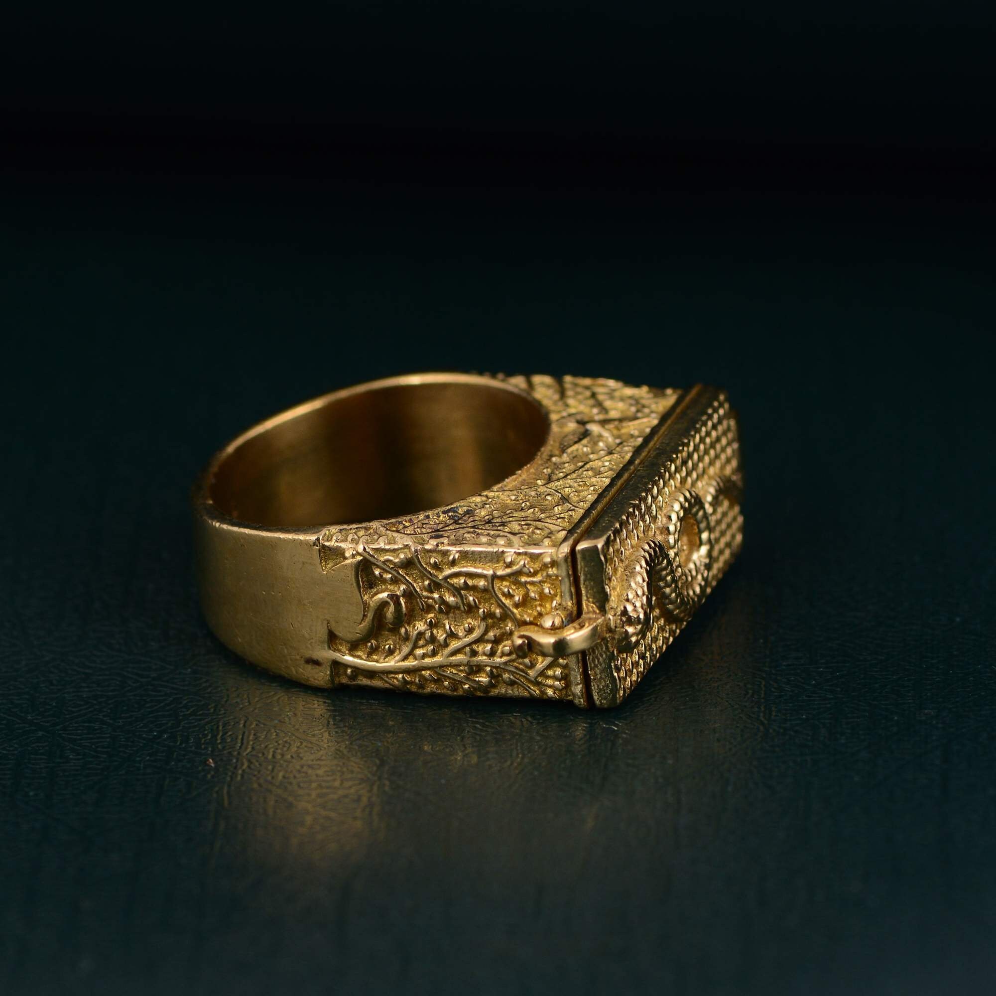 Brass Poison Ring Pill Box Ring Snake Poisoner Ring Gift - Etsy